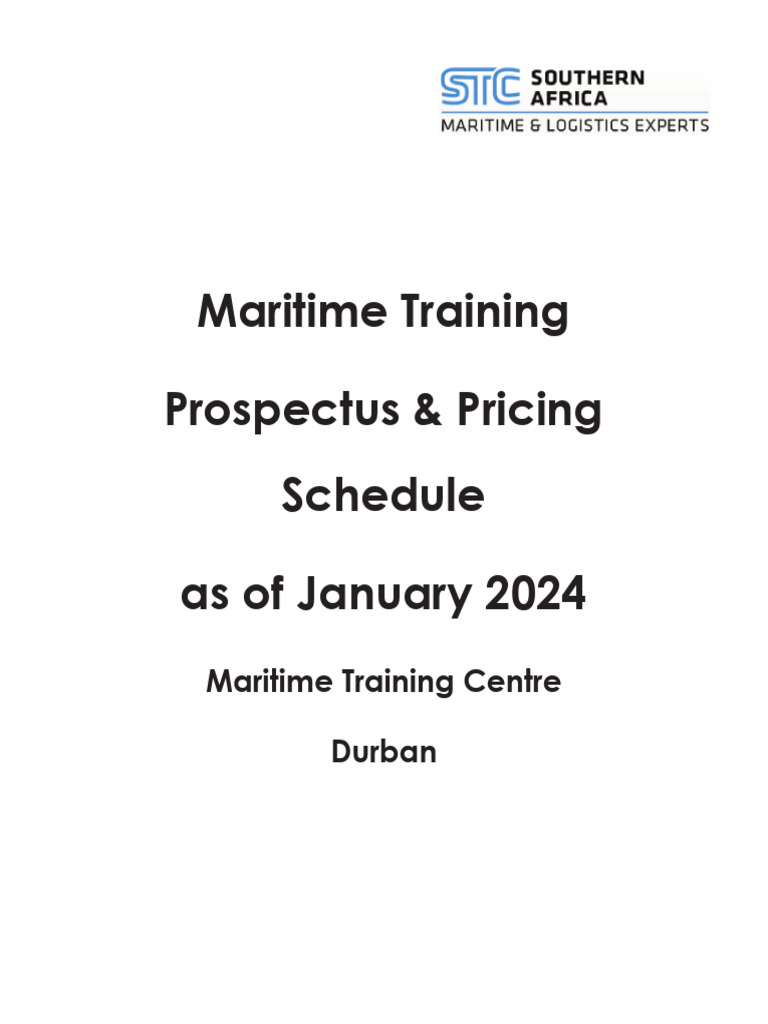 STC SA Durban Pricing Prospectus As of January 2024 v3 | PDF | Payments ...