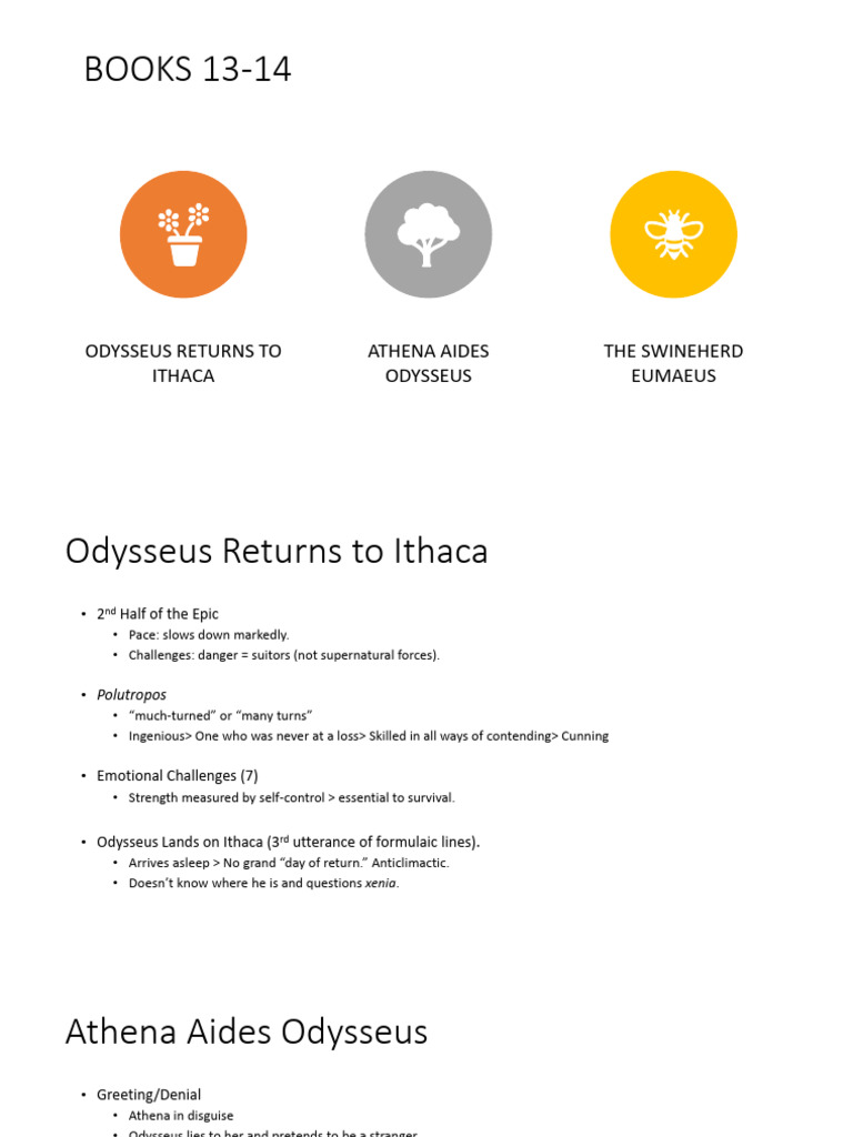 OD Books 13-18 PPT Notes | PDF | Penelope | Odysseus