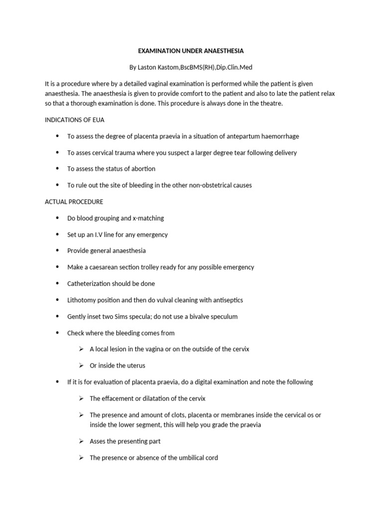 6 Examination Under Anaesthesia | PDF