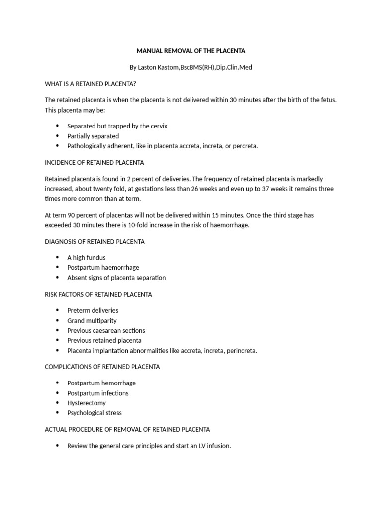 16 Manual Removal of The Placenta | PDF | Uterus | Placenta