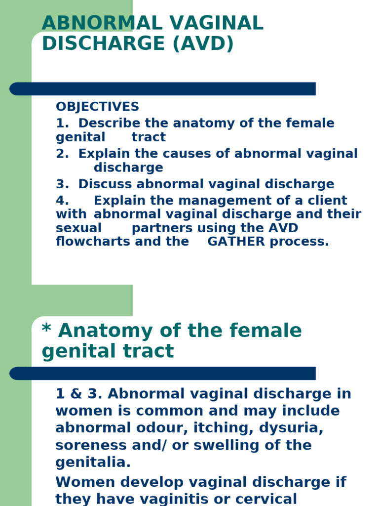 Abnormal Vaginal Discharge (Avd) | PDF