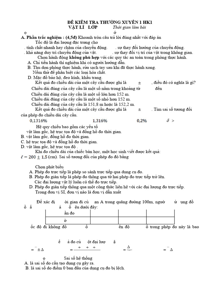 DE GOC 2 KT TX1 HK1 LOP 10 Co Hanh | PDF