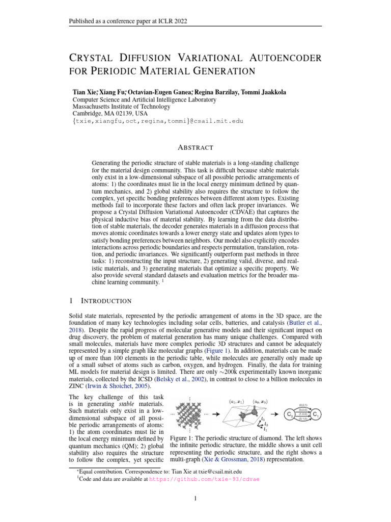 Crystal Diffusion VAE for Material Design | PDF | Crystal Structure ...