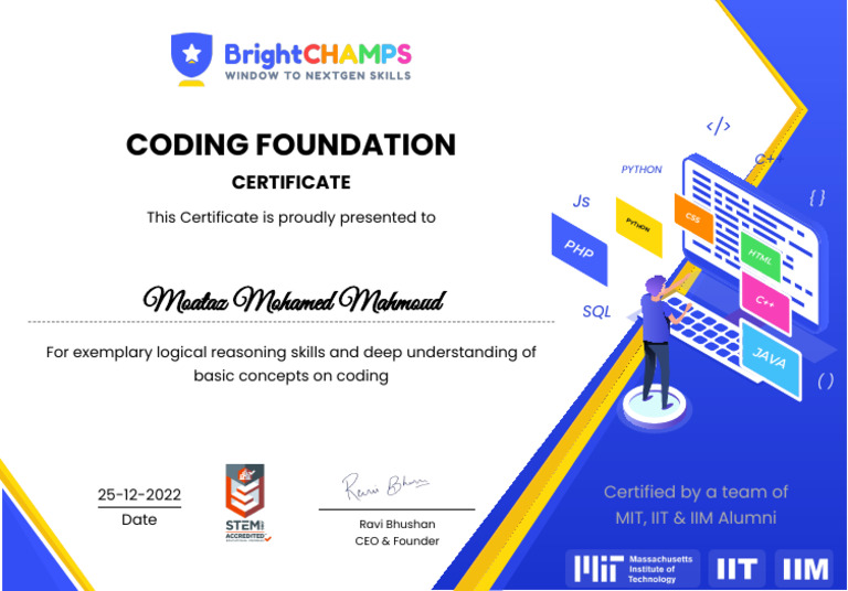 Coding Fundamental Code - Org Certificate | PDF