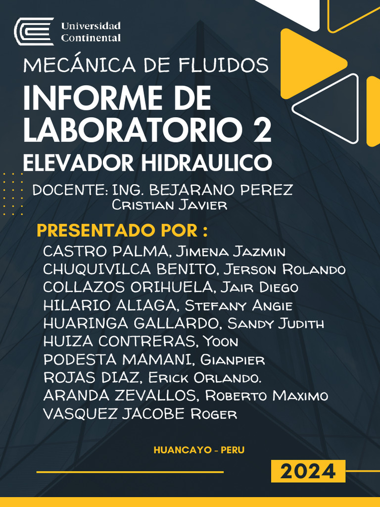 Informe de Laboratorio 2 - Mecanica de Fluidos | PDF | Fuerza | Presión