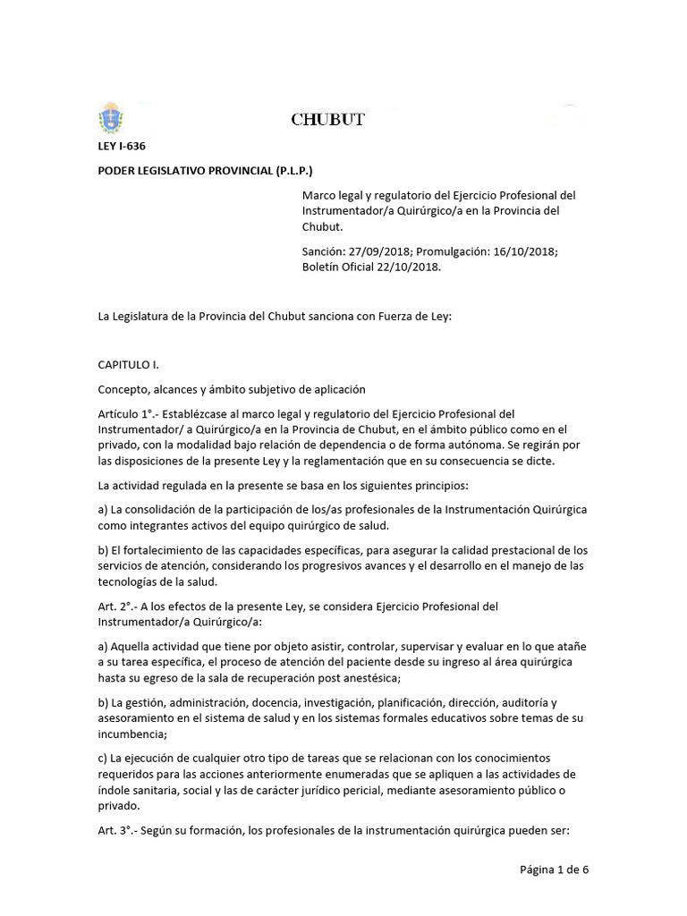 Ley I-636 | PDF | Regulación
