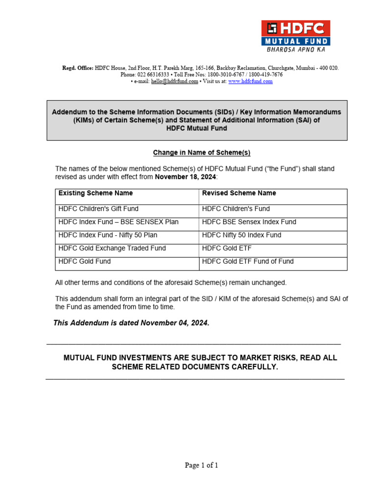 1271 Addendum Change in Name of Certain Schemes W e F November18 2024 | PDF