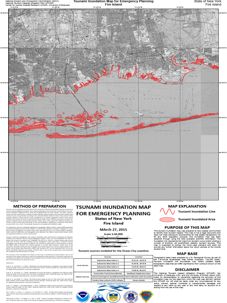 Tsunami Inundation Map For Emergency Planning Fire Island | PDF ...