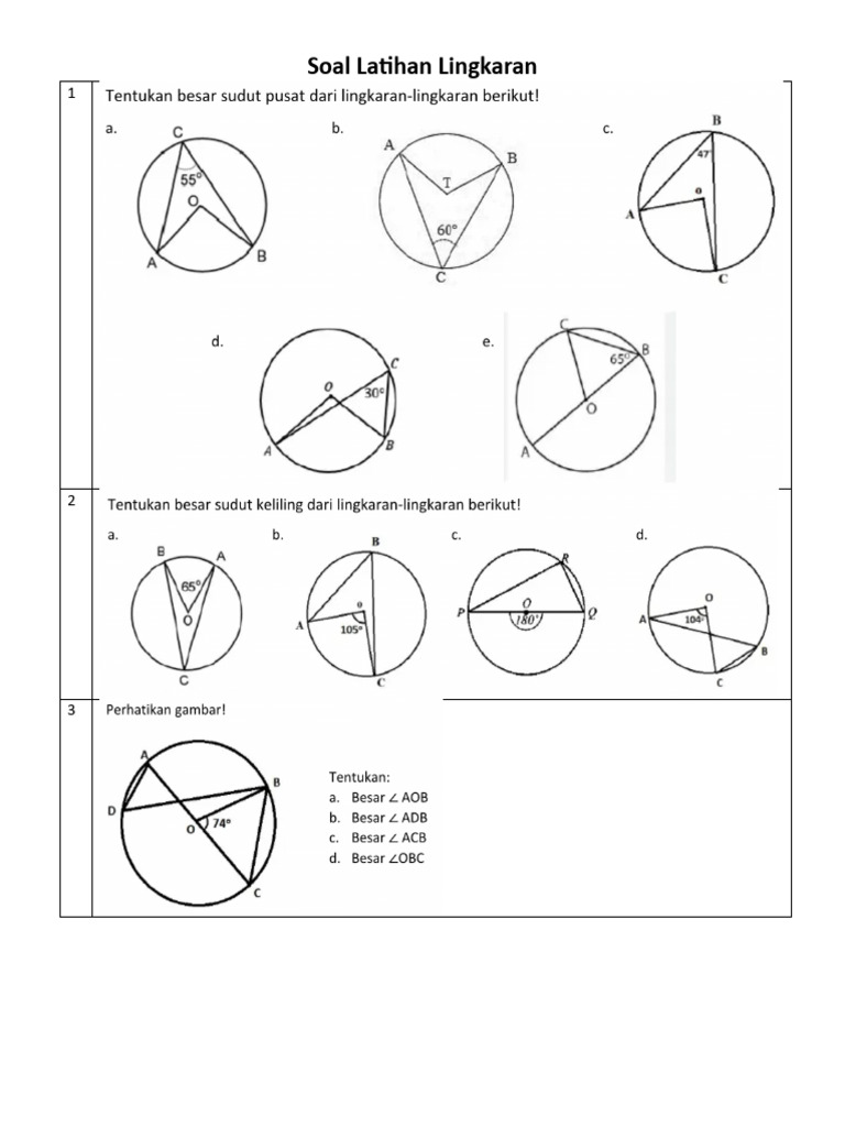 Soal Latihan Lingkaran | PDF