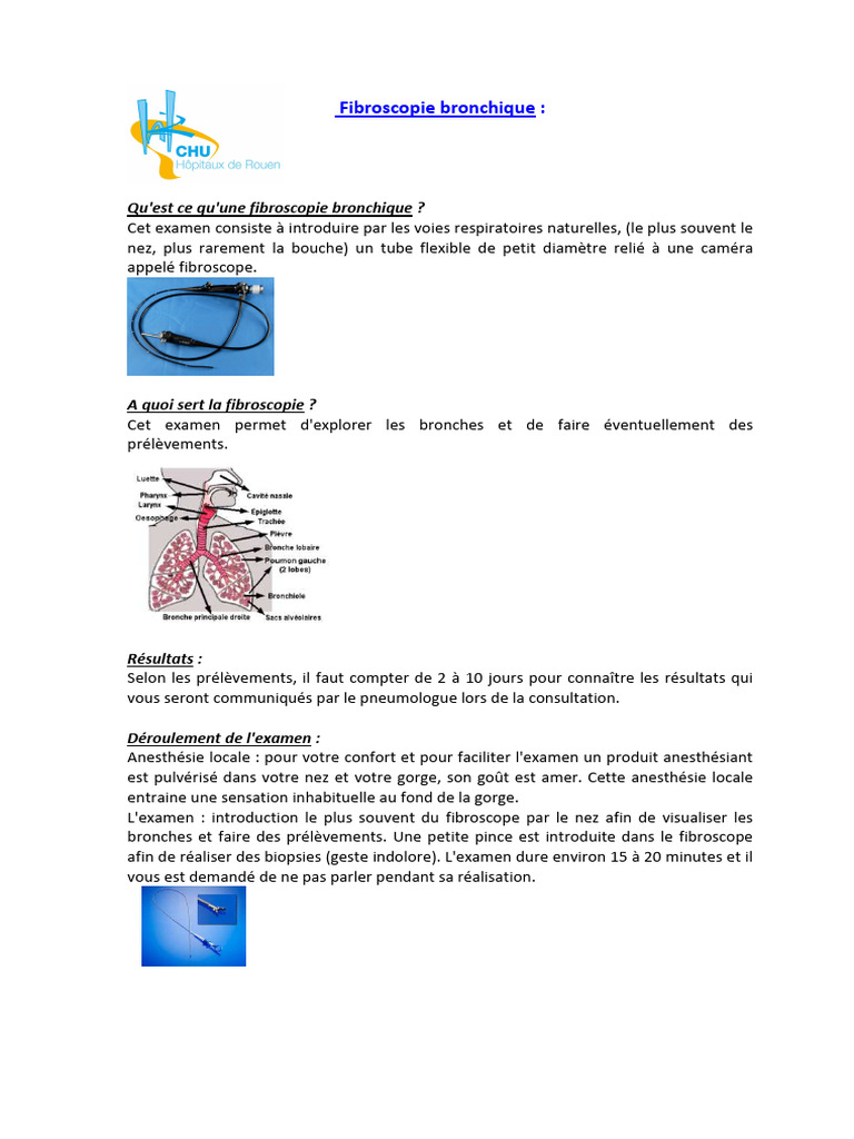 Quest Ce Quune Fibroscopie Bronchique | PDF