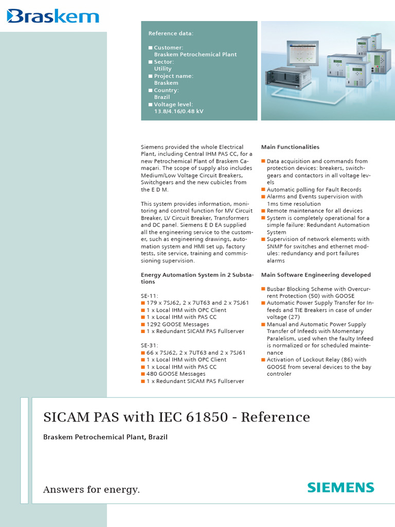 Sicam Pas Iec 61850 Braskem En Pdf Electrical Components Electromagnetism