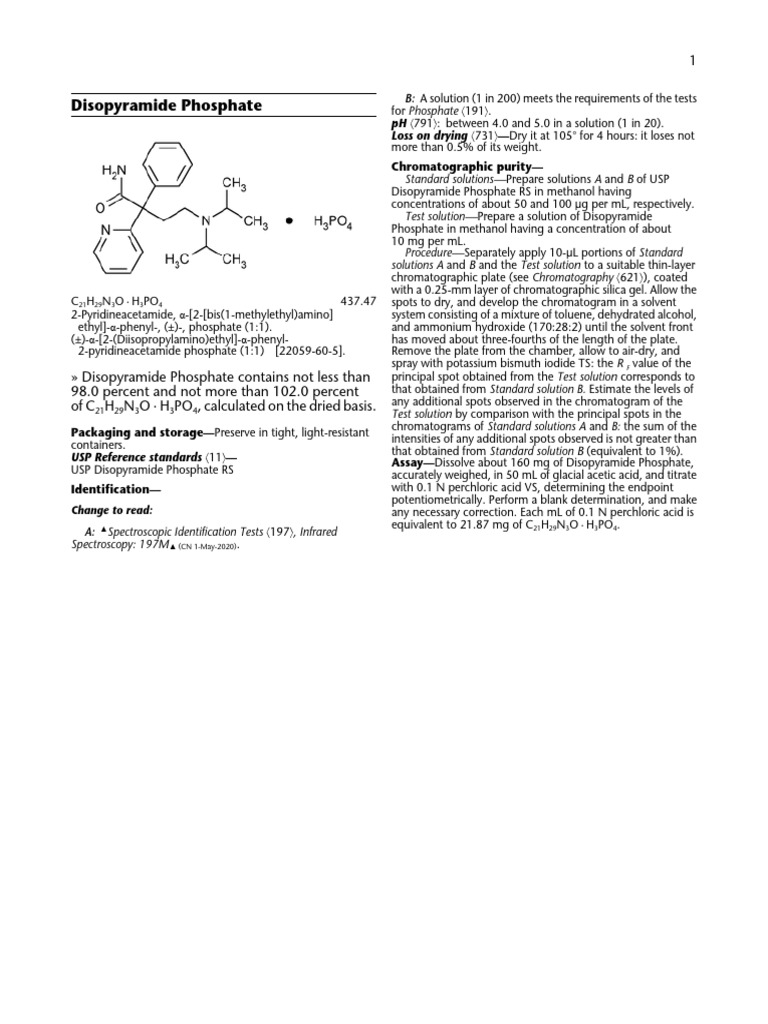 Disopyramide Phosphate | PDF | Chromatography | Chemistry