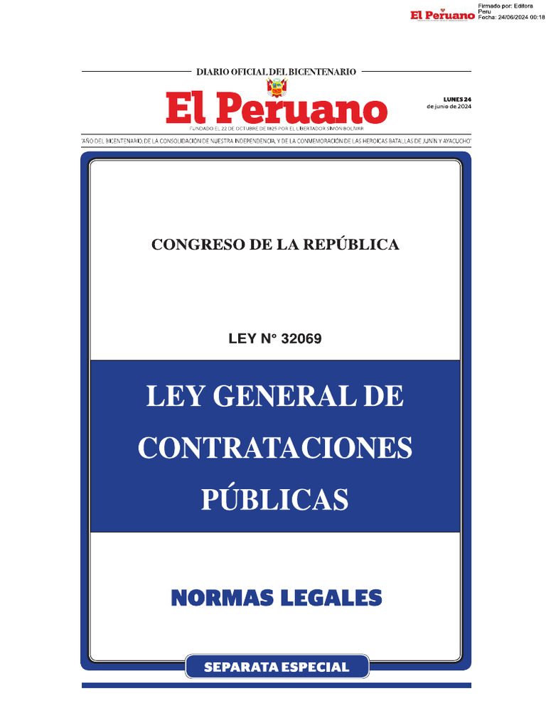 Ley 32069 | PDF