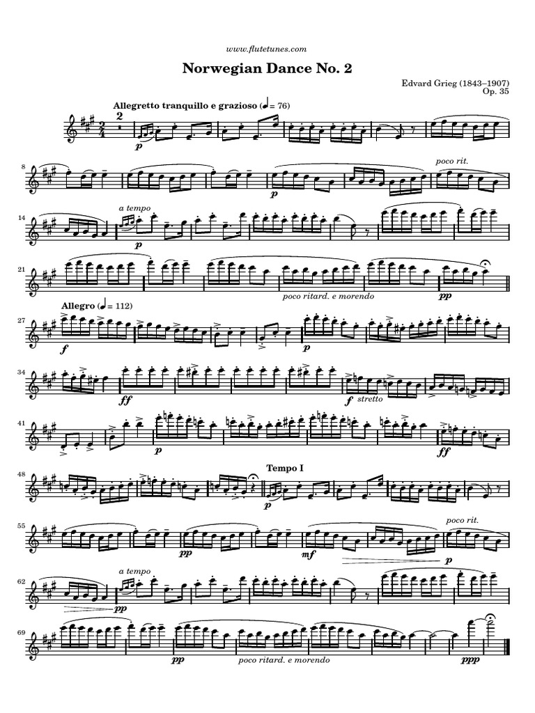 Grieg Norwegian Dances Op35 No2 | PDF