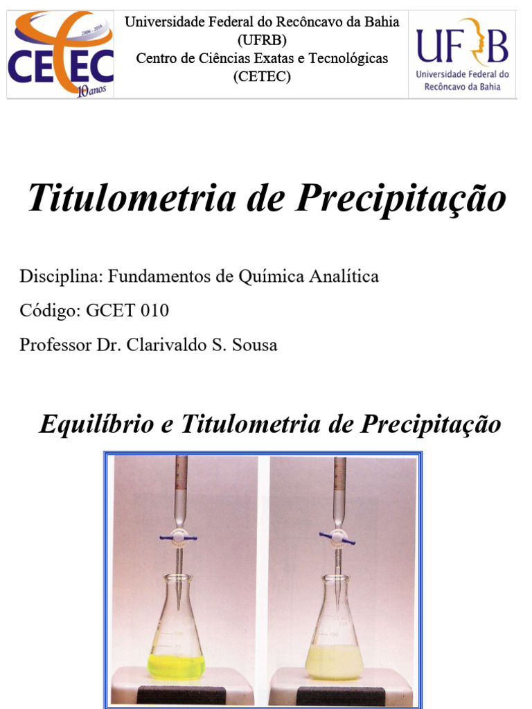 Titulometria de Precipitação | PDF | Solubilidade | Titulação