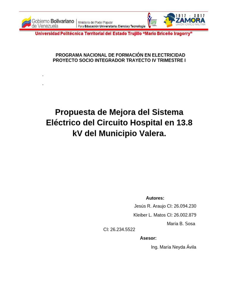 Propuesta para El Proyecto IV Del PNF en Electricidad | PDF | Ingenieria Eléctrica | Red eléctrica