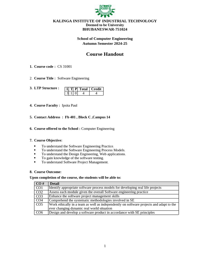 Software Engineering Course Overview | PDF | Software Testing | Agile ...