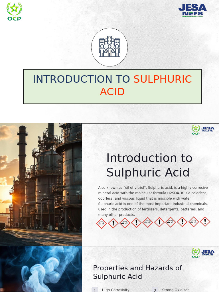 Introduction To Sulphuric Acid | PDF | Sulfuric Acid | Chemical Reactions