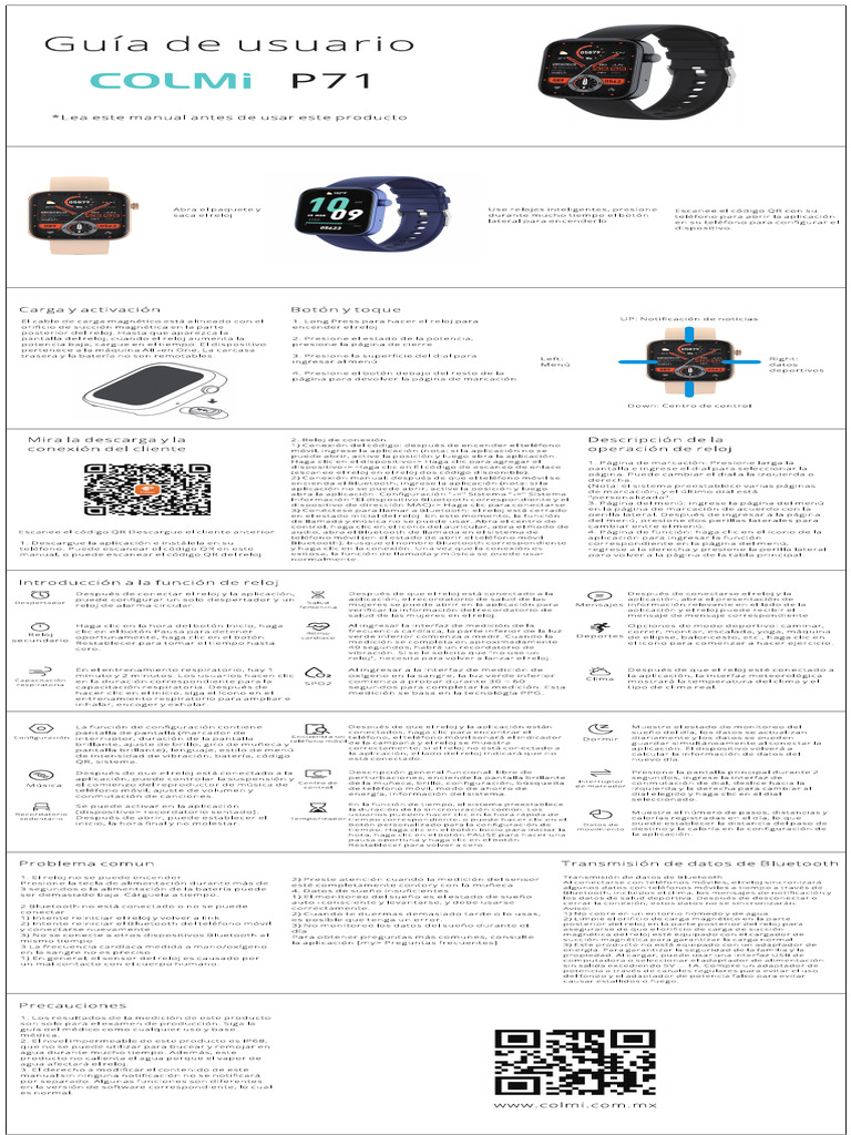 COLMI P71 User Manual - Spanish | PDF