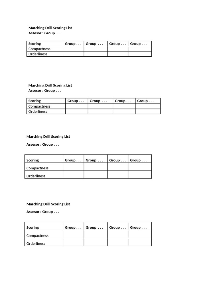 Marching Drill Scoring Criteria | PDF