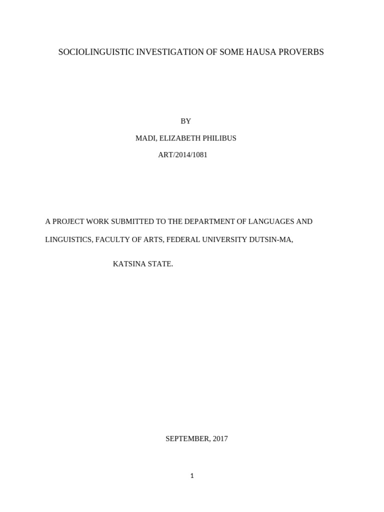 Madi Elizabeth Philibus Project | PDF | Proverb | Linguistics