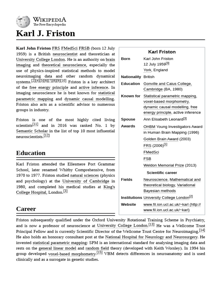 Karl J. Friston | PDF | Neuroscience