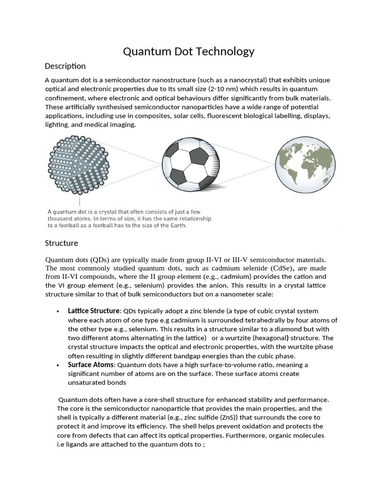 Quantum Dot Technology (2) | PDF | Solar Cell | Band Gap