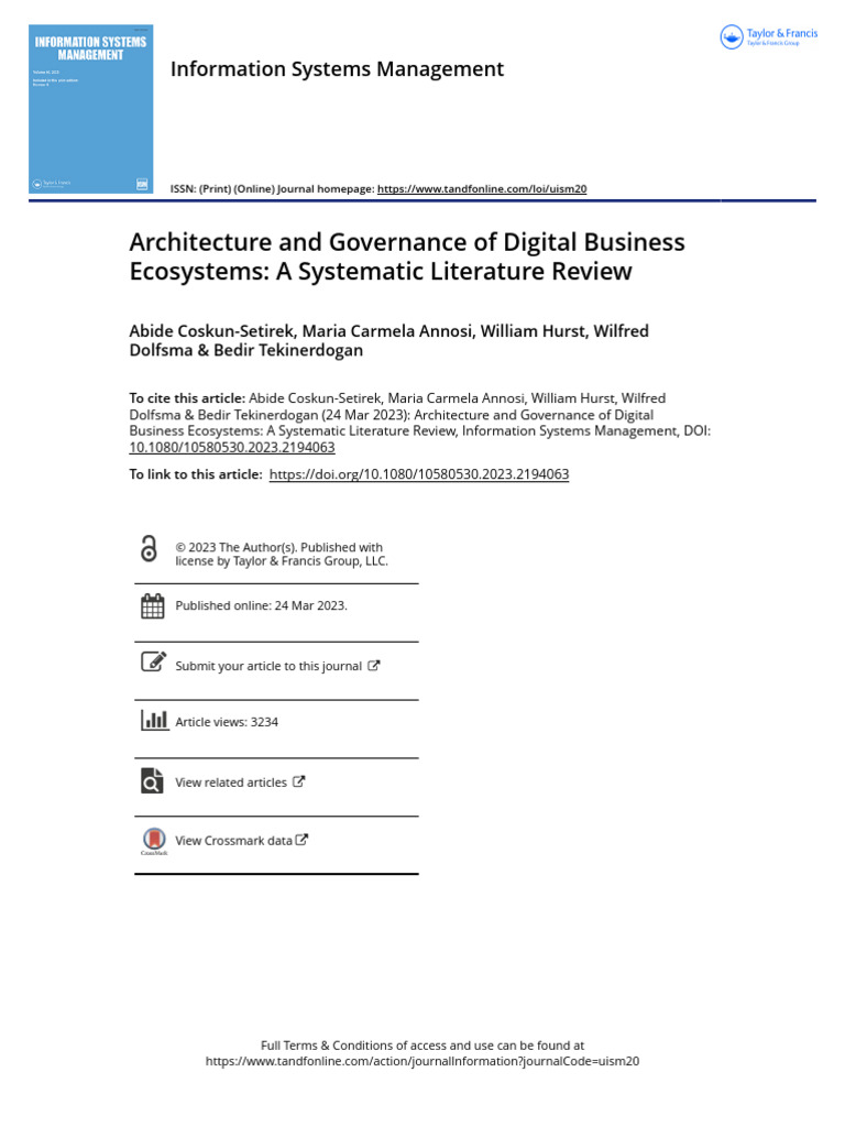 Coskun-Setirek Et Al. (2023) ISM - Architecture and Governance of ...