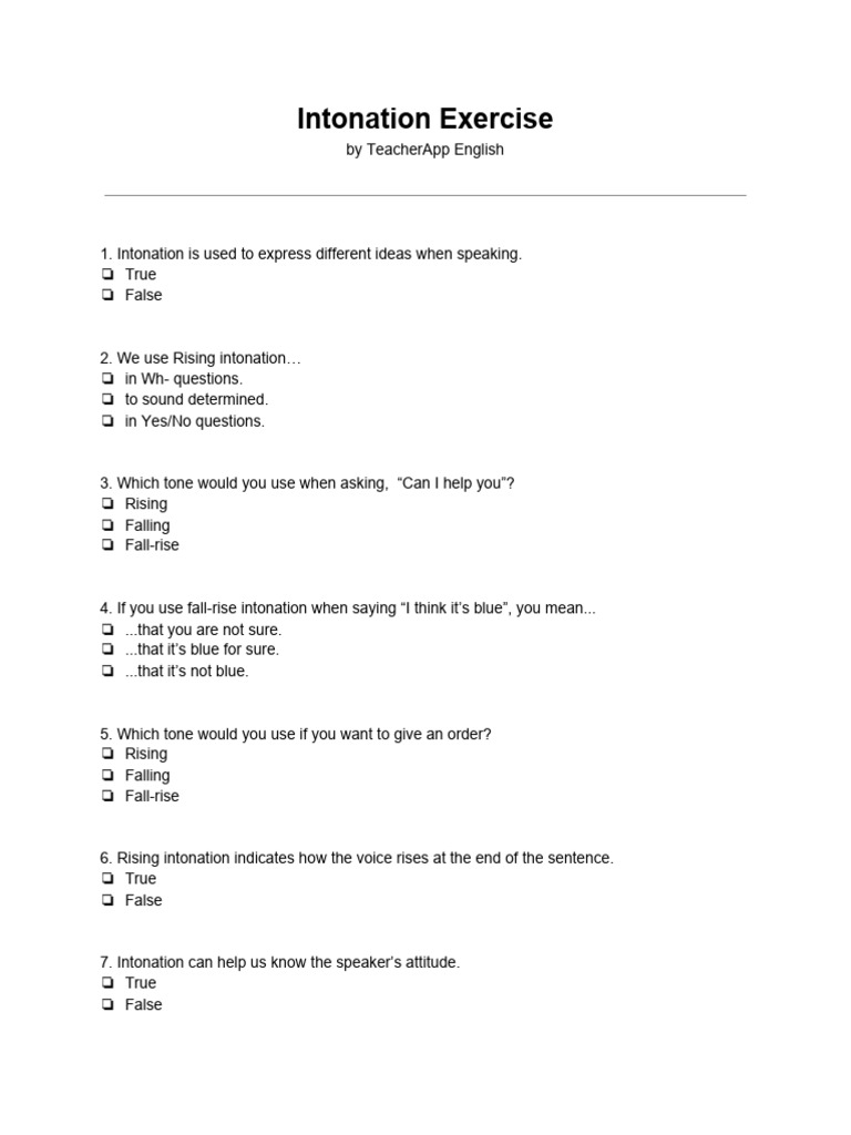 Intonation 1 | PDF | Language Arts & Discipline