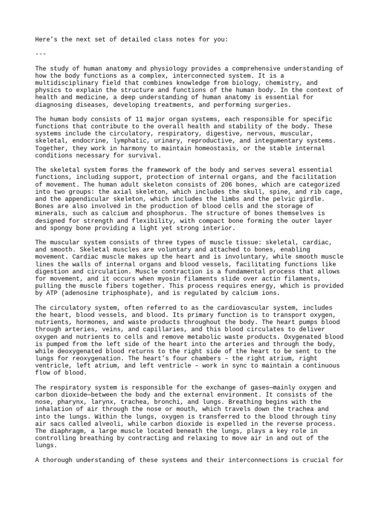 Here's The Next Set of Detailed Cla | PDF | Human Body | Lung