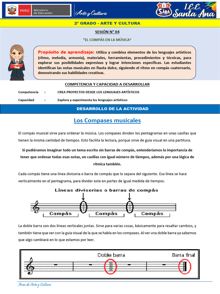 El Compas Musical - 2° | PDF | Ritmo | Composiciones Musicales