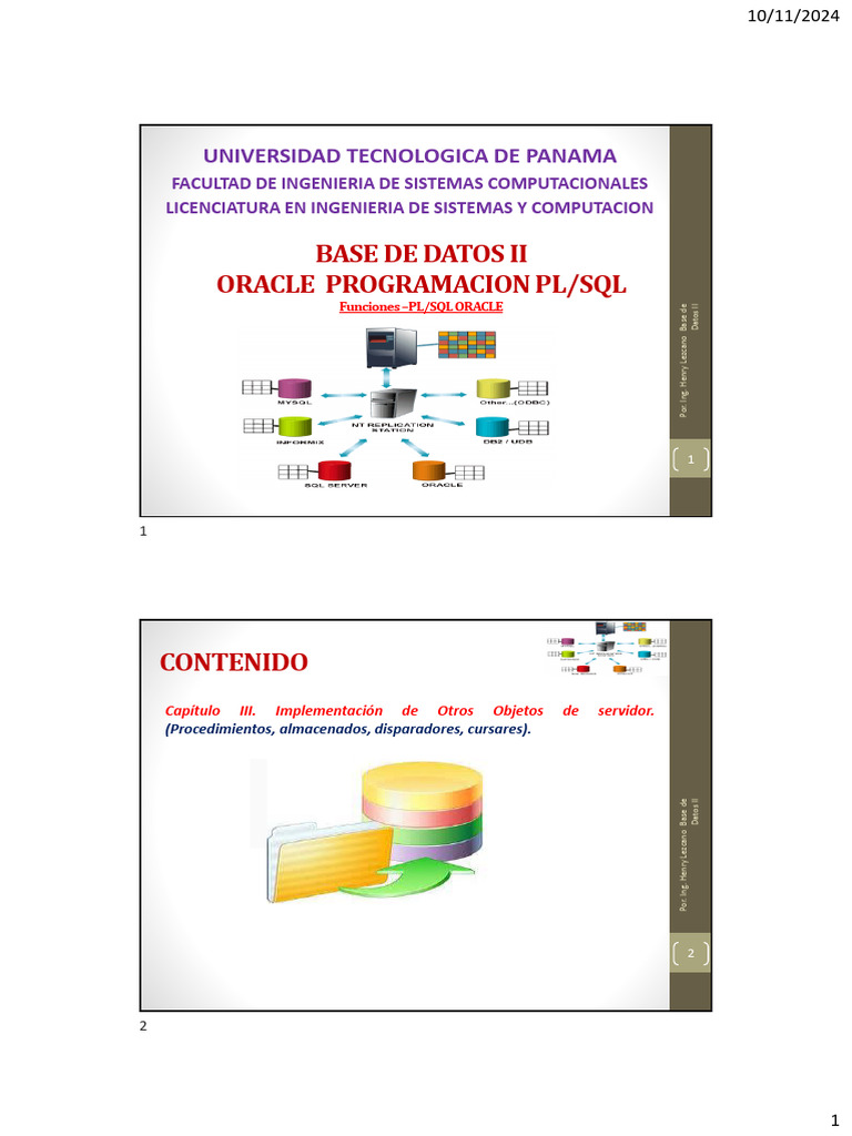 Capitulo IV Base de Datos II-Oracle-PL-SQL-4 - Funciones | PDF | Pl / Sql | SQL