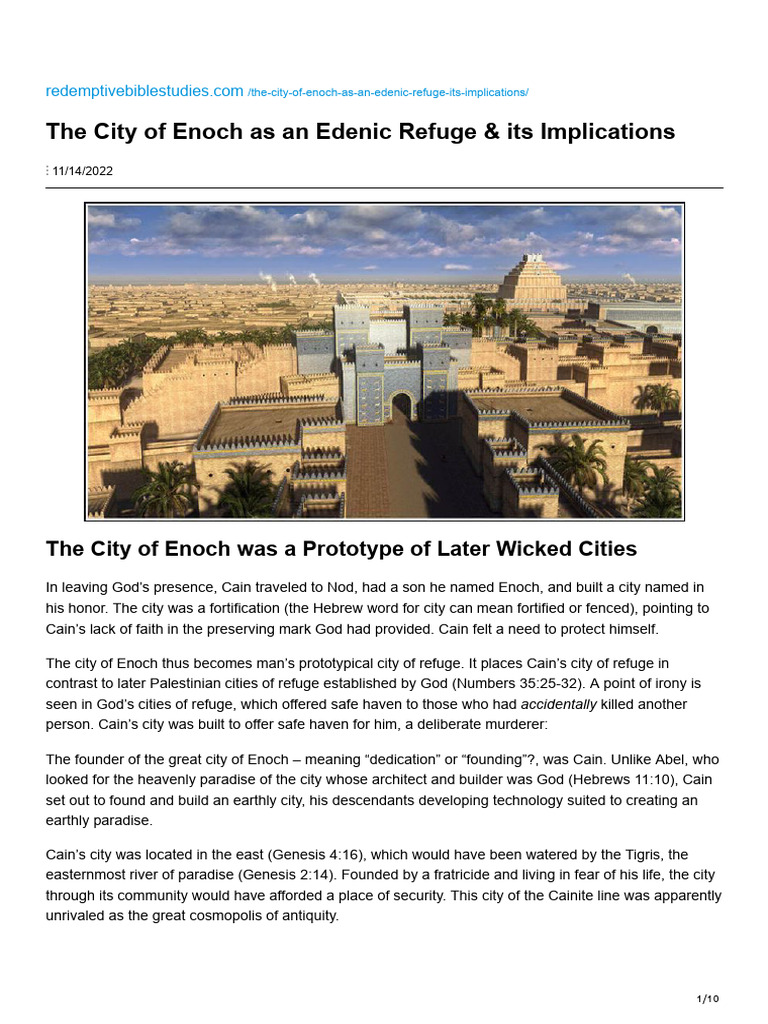 The City of Enoch As An Edenic Refuge Its Implications | PDF | Books Of ...