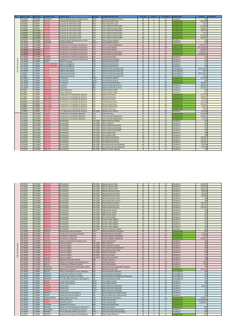 UG SCHEDULE FALL24-MID-TERM-12November | PDF | Technology & Engineering