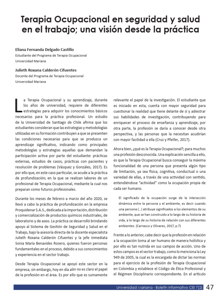 Adm-Ojs2014, Art12 | PDF | Terapia ocupacional | Psicoterapia