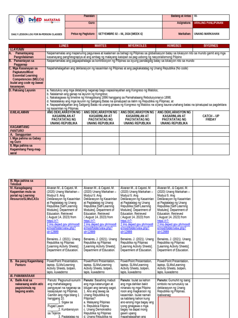 g6 q1w6 DLL AP (Melcs) | PDF
