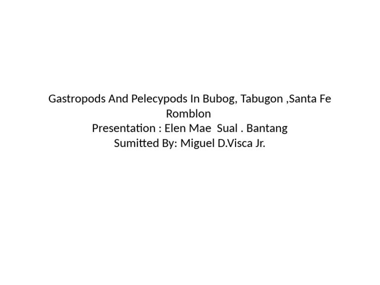 Gastropods and Pelecypods in Bubog, Tabugon | PDF | Wellness