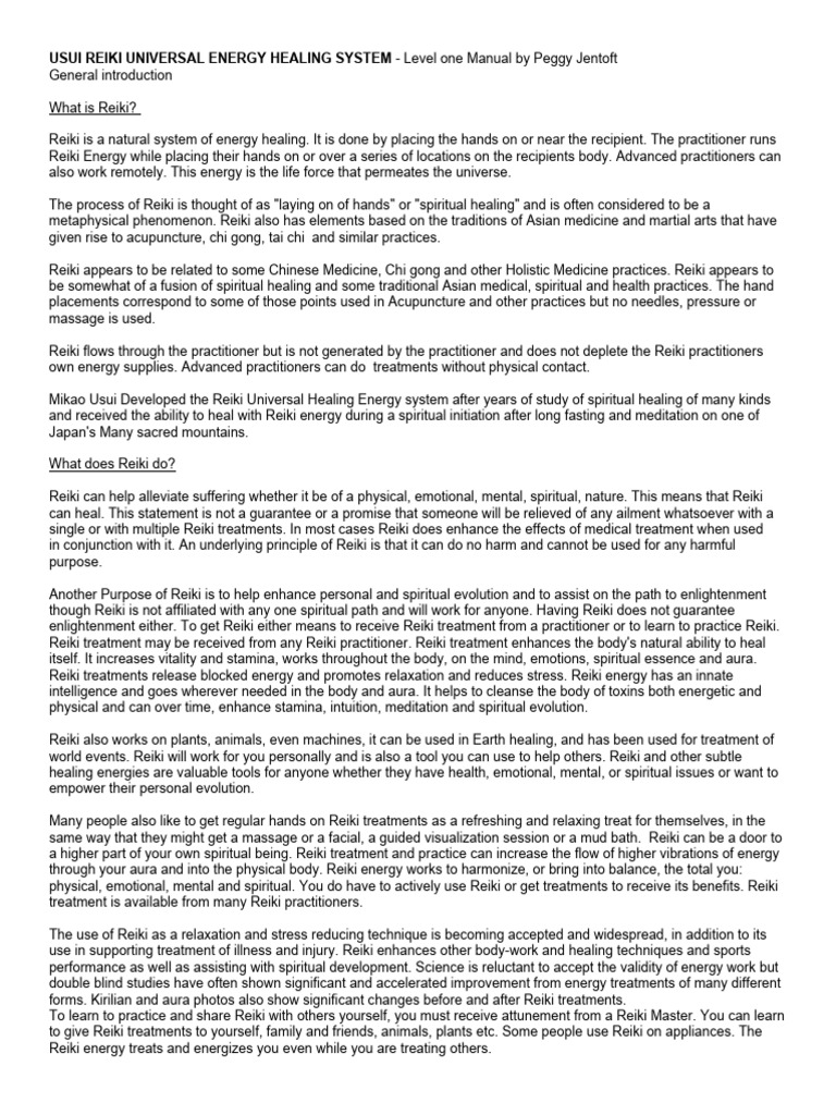 Reiki 1Manual | PDF | Reiki | Qi