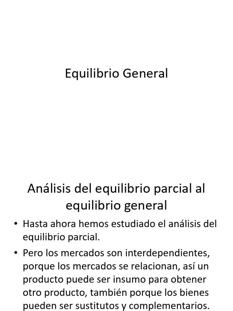 Análisis del Equilibrio General Económico | PDF | Teoría del equilibrio ...