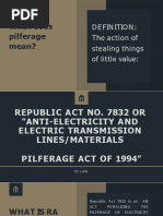 Anti-Pilferage Law Ra 7832 | PDF | Public Utility | Regulatory Compliance