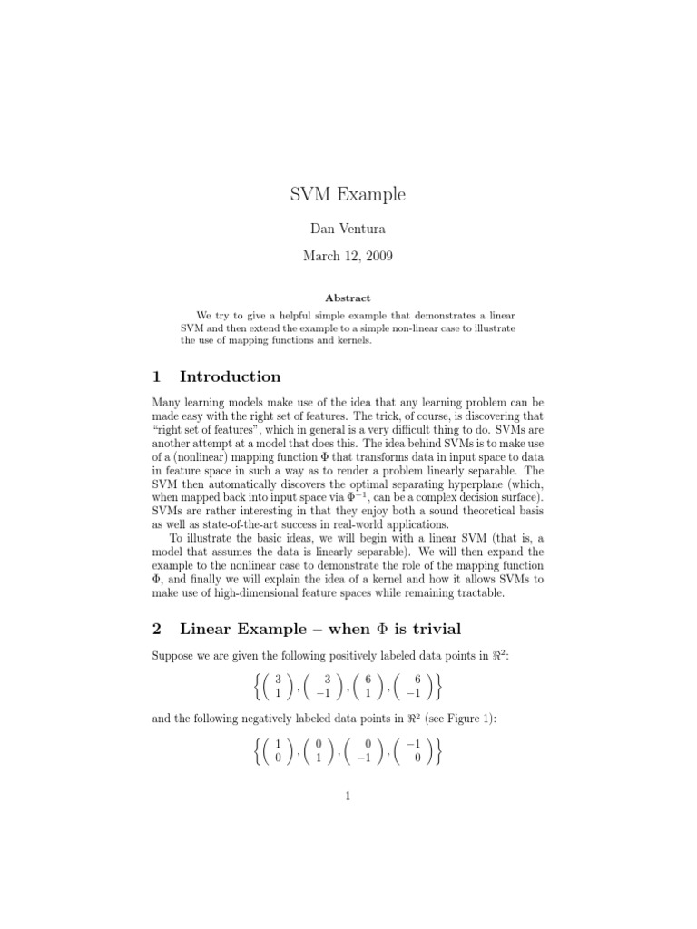 SVM Example | PDF | Support Vector Machine | Applied Mathematics