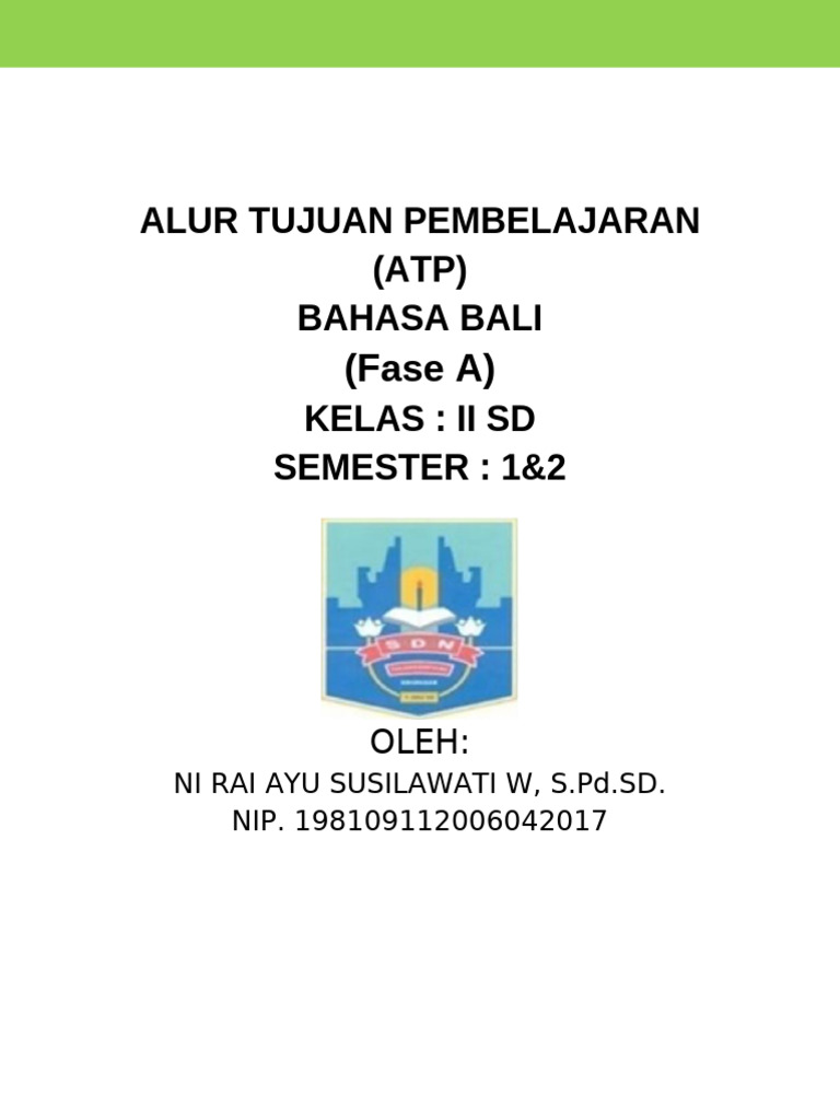 Alur Tujuan Pembelajaran (Atp) Bahasa Bali | PDF