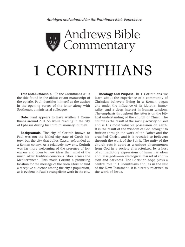 Commentary 1-Corinthians | PDF