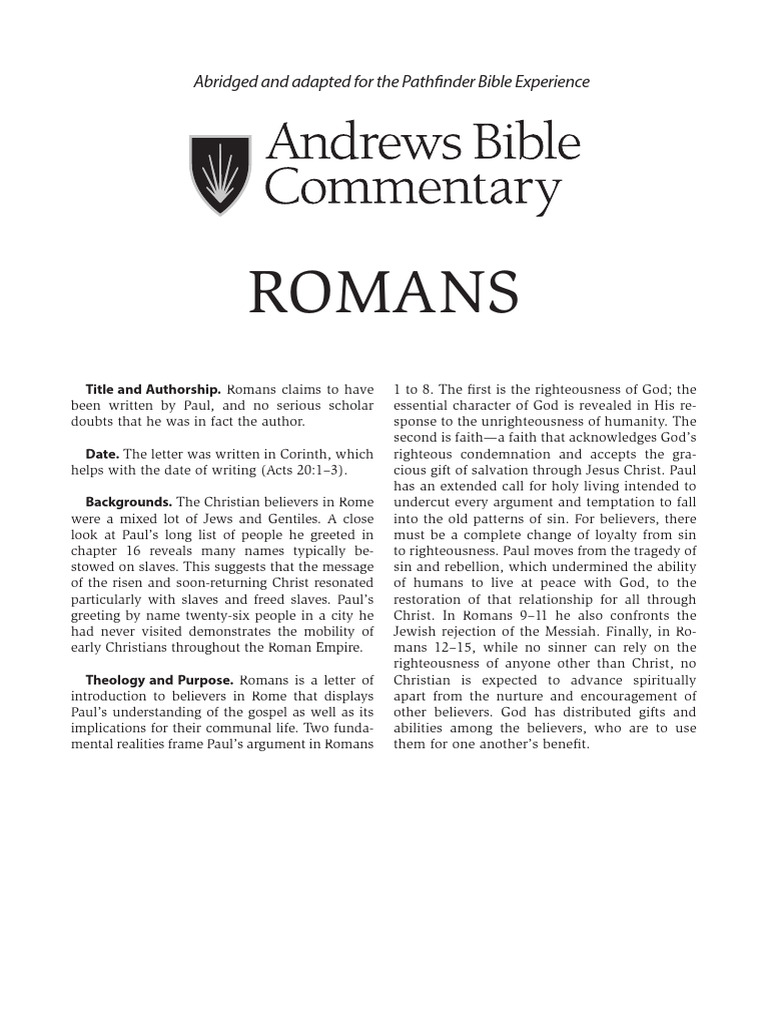 Commentary Romans | PDF