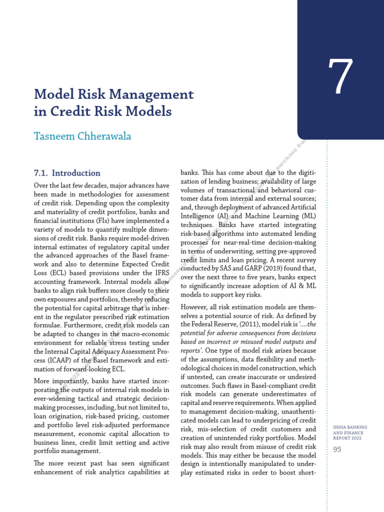 Model Risk Management in Credit Risk | PDF | Risk | Credit Risk