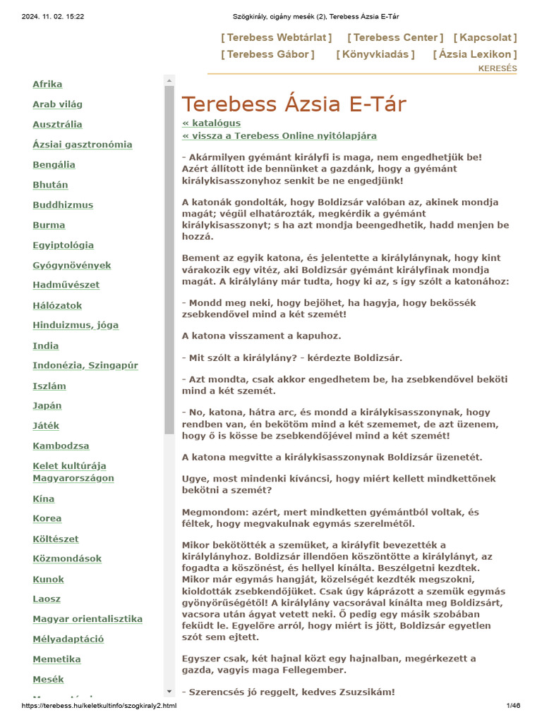 Cigány Mesék (2) - Szögkirály | PDF