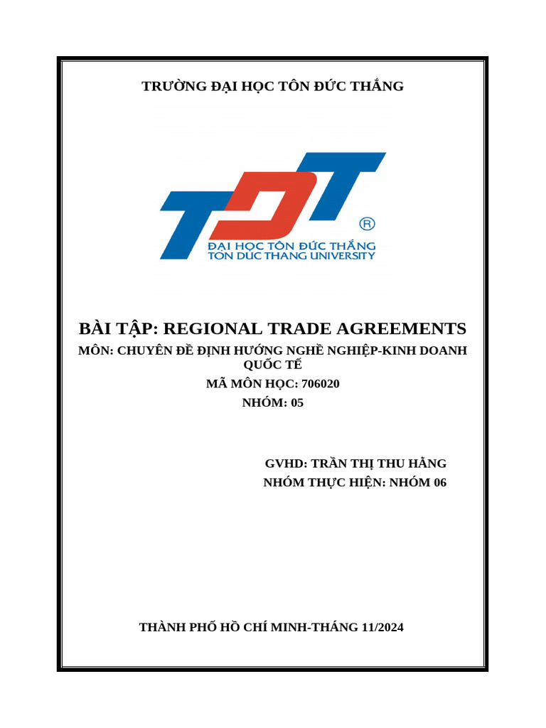 Regional Trade Agreement | PDF