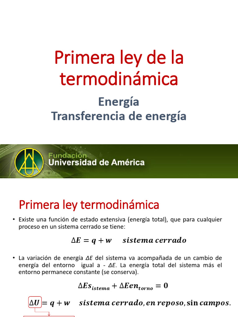 Transferencia de Energía y Primera Ley | PDF | Calor | Transferencia de ...