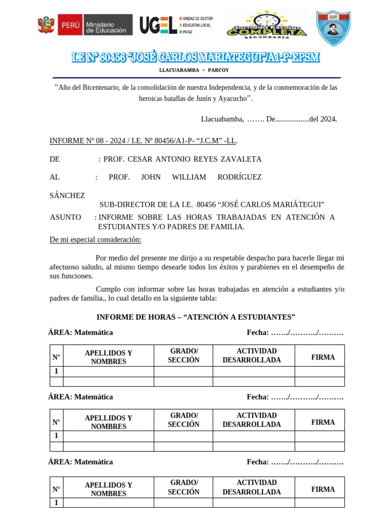 FOR DE INF DE ATE A ET y PF | PDF