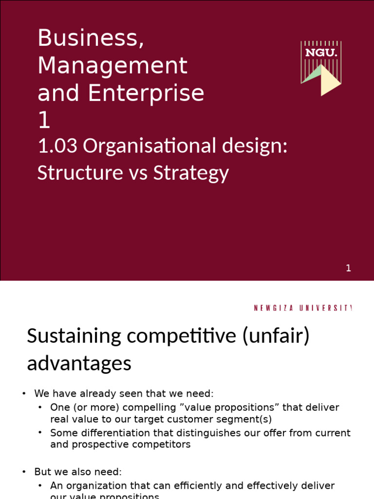 BME 1.03 Organisational Design - Structure Vs Strategy 2 | PDF ...